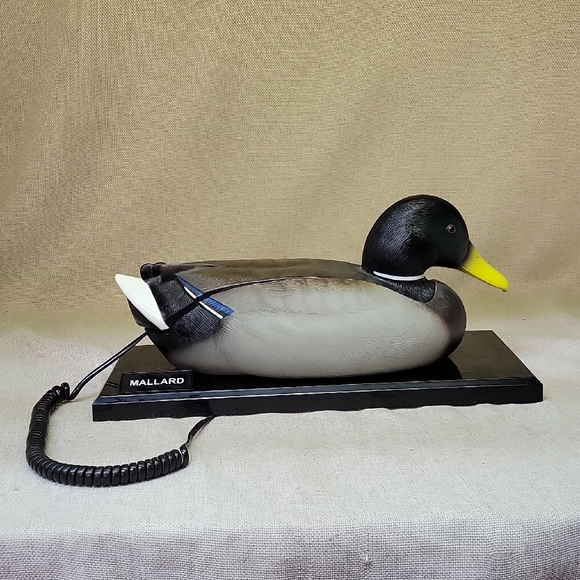 Accents | Vintage Duck Phone Telemania Mallard Decoy Duck Landline Push ...